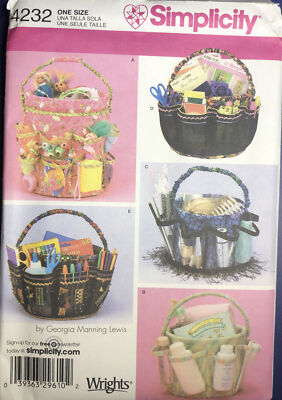 Sewing Pattern Simplicity 4232 Bucket Covers Craft Caddy Organizers ...