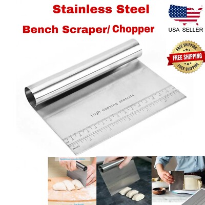Stainless Steel Bench Scraper / Chopper With Ruler Dough Cutter Chopper ...