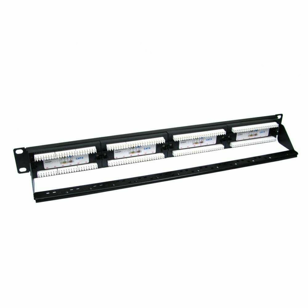 24 Port RJ45 CAT6 Gigabit Through Coupler Patch Panel with Back Bar 19 ...