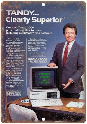 Tandy 1000 Home Computer Radio Shack Ad Vintage Reproduction Metal Sign ...