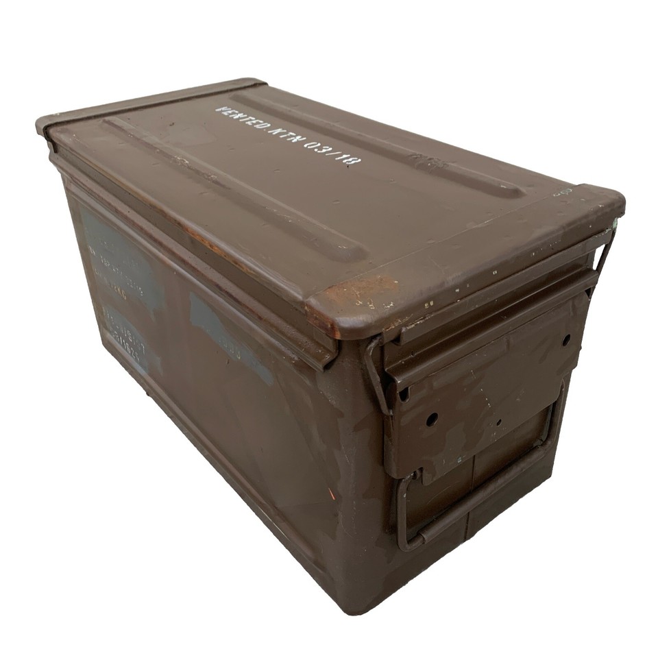 Ammo Box Large Army Metal Tin Surplus Storage W 25 x H 26 x D 49.5 cm ...