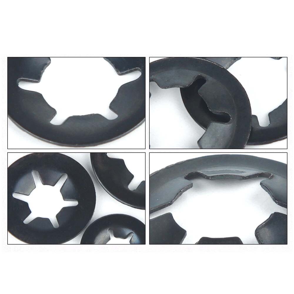 280/340Pcs Starlock Washers Push On Lock Star Tooth Grab Fastener Clips ...
