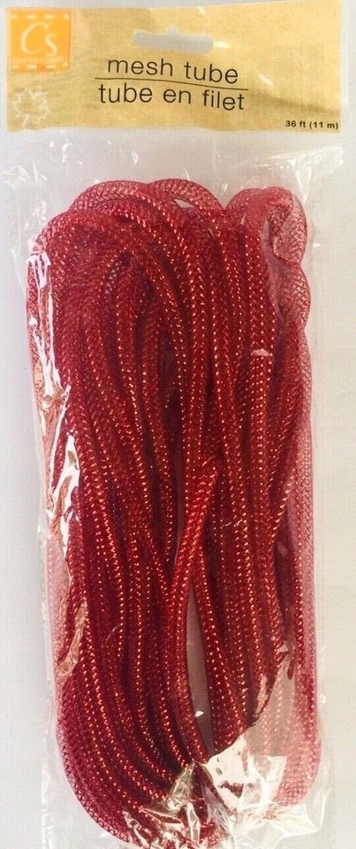 DECO MESH FLEX TUBE TUBING Ribbon Wreath Craft DIY 3/8” x 36’ CHOOSE ...