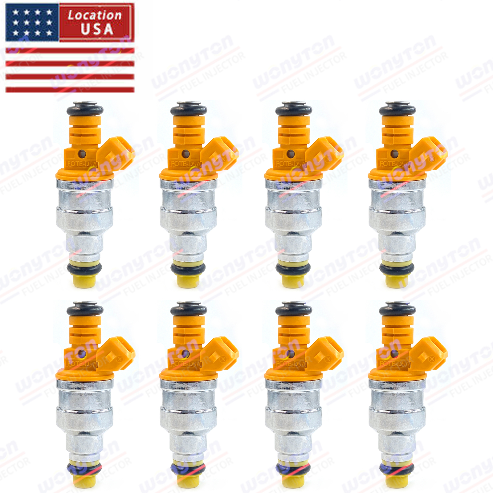 Set of 8 22lb Reman OE Fuel Injectors For 1985-92 Corvette Camaro 5.0L ...