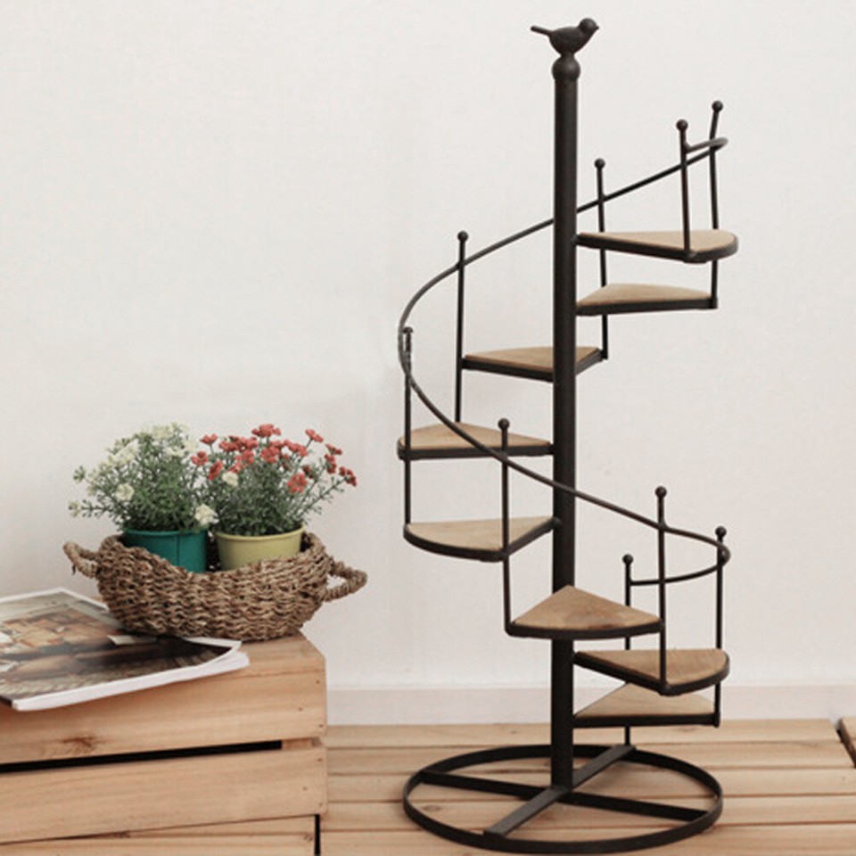 Desktop Bookcase Spiral Display Stand Staircase Rack Small Pots ...