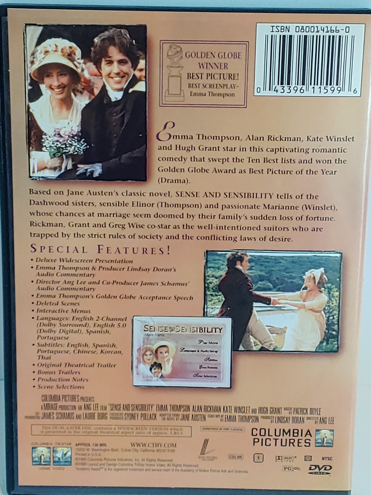 Sense and Sensibility (DVD, 1995) 43396115996 | eBay