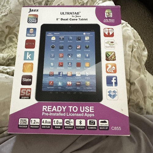 New ULTRATAB JAZZ 8” Dual Core Tablet 4GB Wi-Fi Bluetooth 1.0 Gb Ram ...