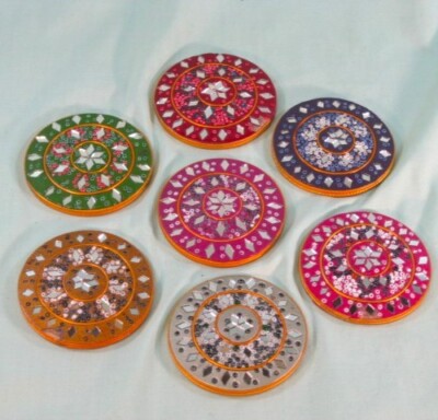 Rajasthani Sparkling Pocket Mirrors, Set of 7 Sudha Style India | eBay