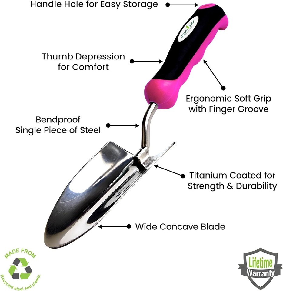 Garden Guru Super Strong Trowel Hand Shovel - 1 Pack, (Pink) | eBay