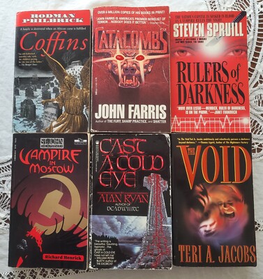 Lot of 6 paperback Horror books Vintage HTF Red and Black Paperbacks ...
