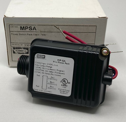 Hubbell MPSA Power Switch Pack Slave Relay 24VDC Black New in Box | eBay