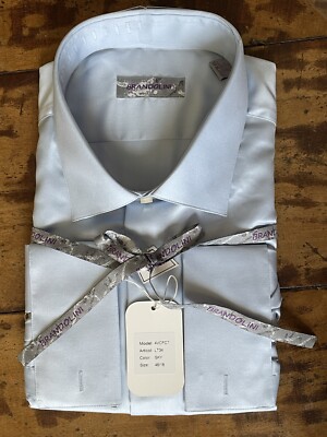 BRANDOLINI Classic Fit French Cuff Satin Dress Shirt | eBay