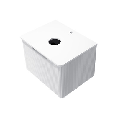 Wall Mounted White MDF Ripple Vanity Soft Close Drawer Stone Countertop ...