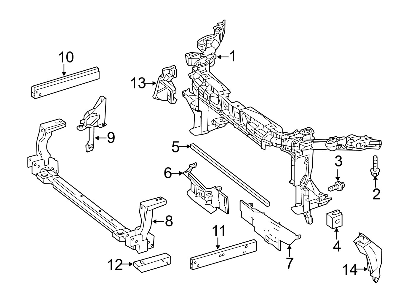 For Mercedes Genuine Radiator Support Tie Bar Bracket Left 2466210134 ...