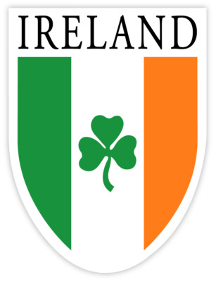 Irish Tricolour Flag Ireland Shield Car Bumper Sticker St Patrick's Day ...