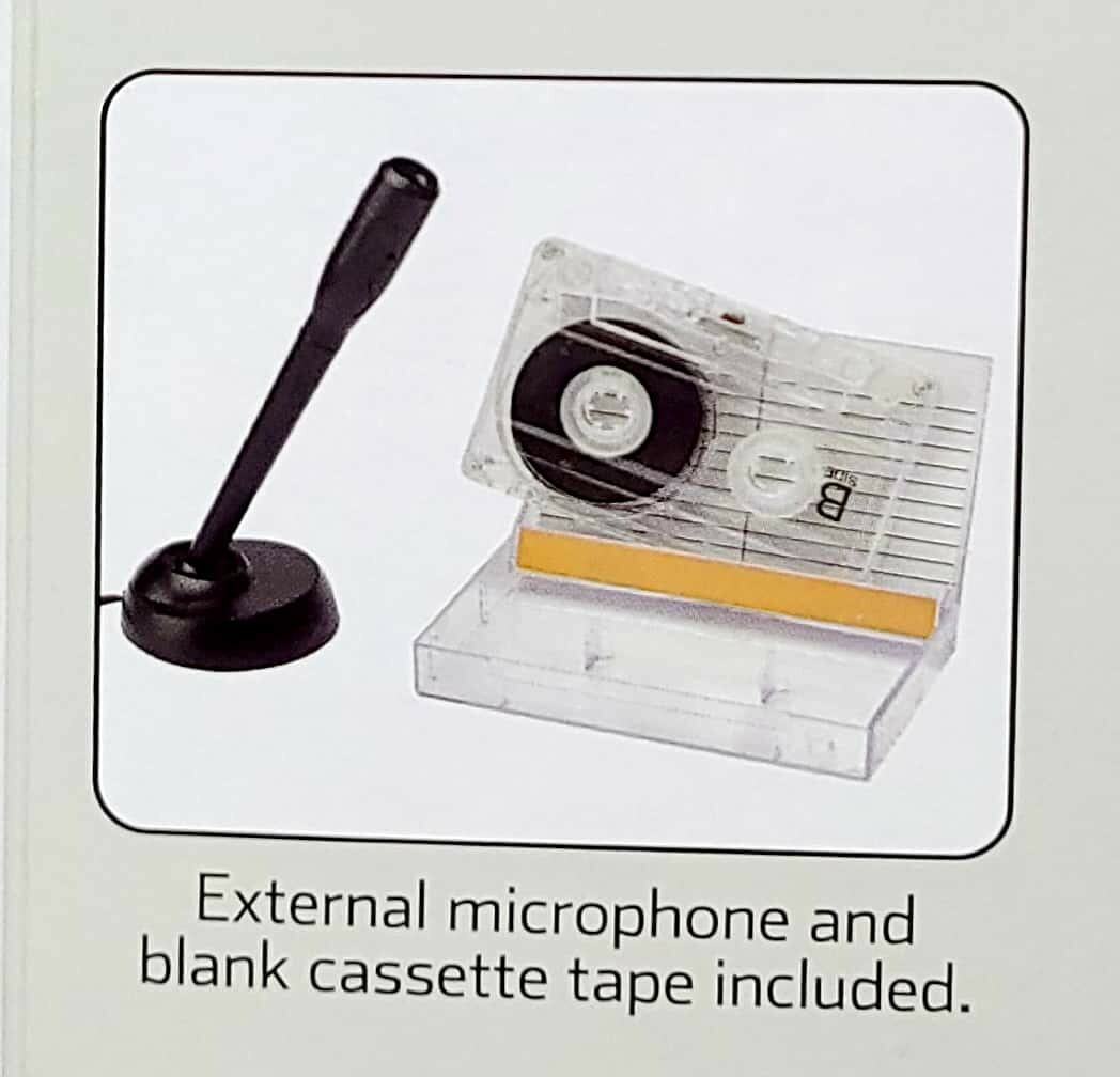 ONN Desktop Cassette Recorder with External Microphone & Blank Cassette ...