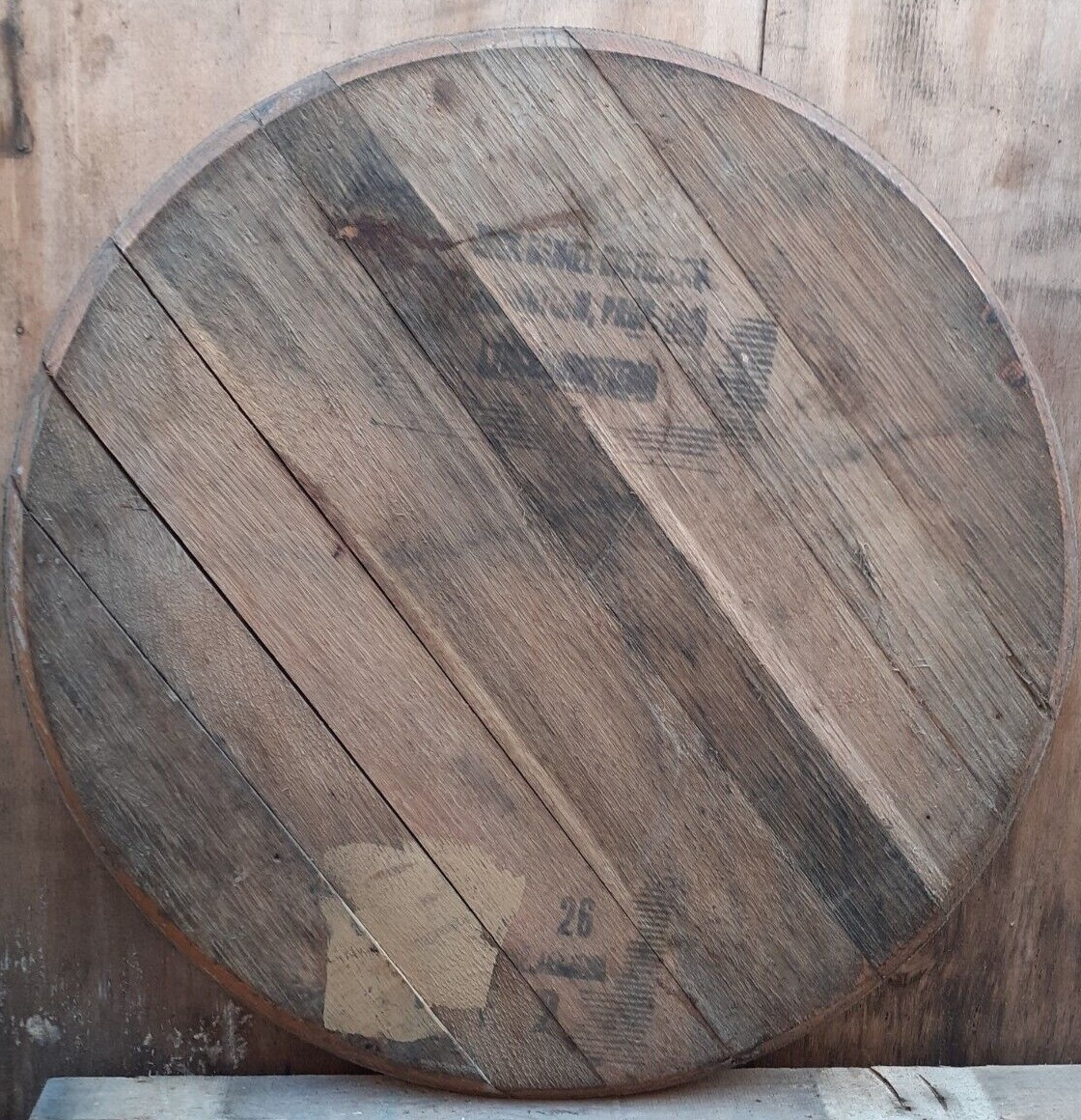Reclaimed Whisky Cask End, 21" Whiskey barrel lids, oak barrel tops ...