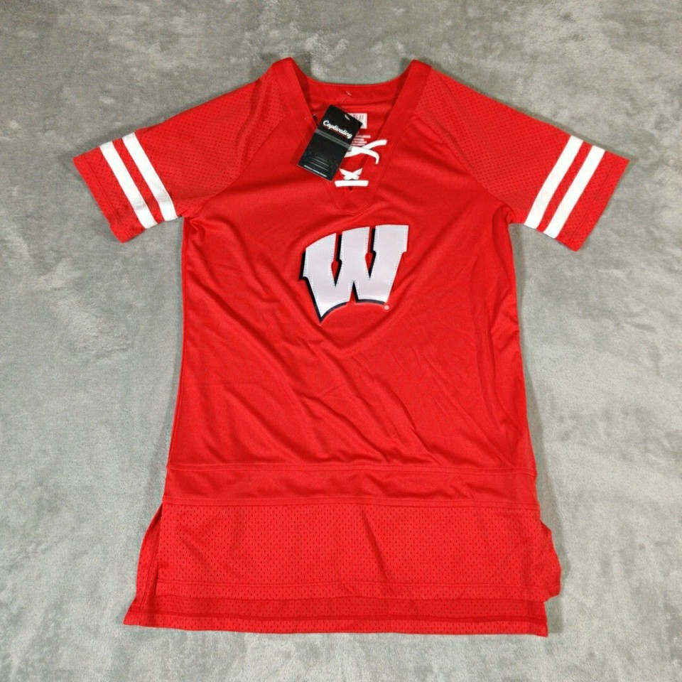 NCAA Wisconsin Badgers Jersey Womens Small Red Tie Up Soortswear | eBay