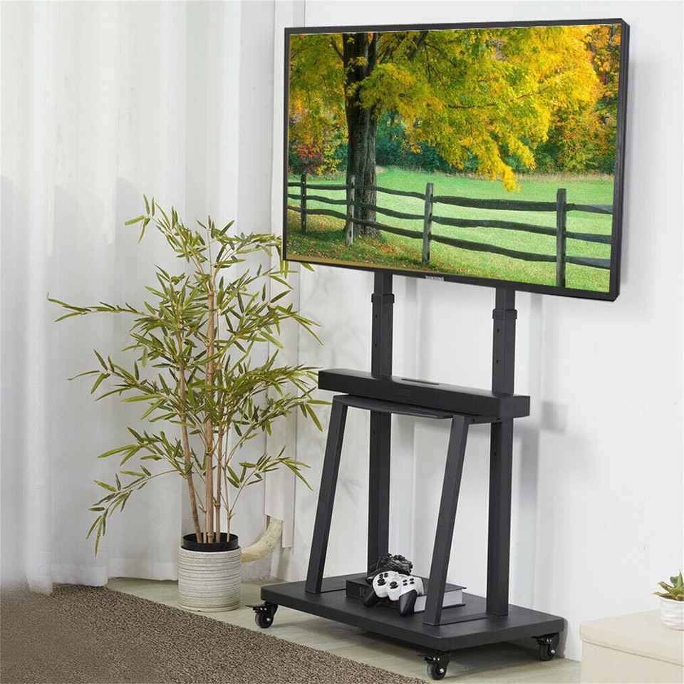 Heavy Duty TV Stand Wheels TV Bracket Rolling Floor Television Mount ...