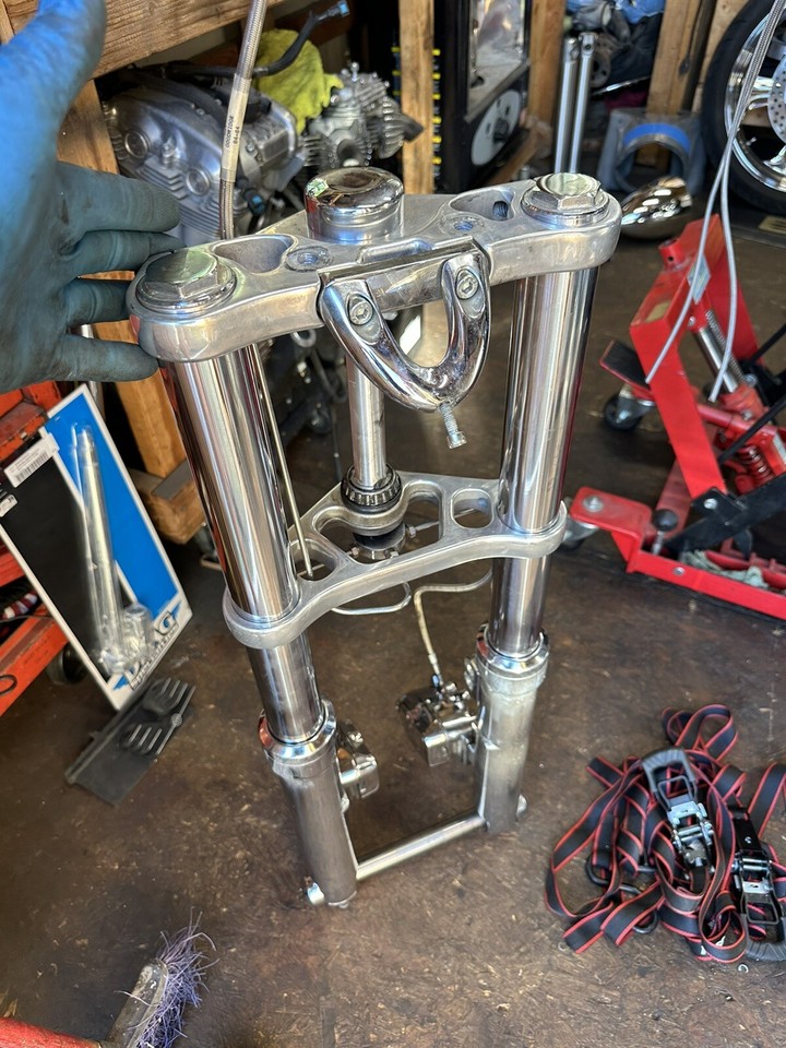 2003 Harley V-Rod Vrod VRSCA Front End Forks Suspension Straight CHROME ...