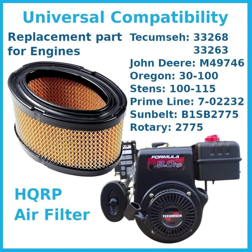 HQRP Air Filter for Tecumseh 33268 33263 HM70 HM80 HM100 HXL840 TVM195 ...