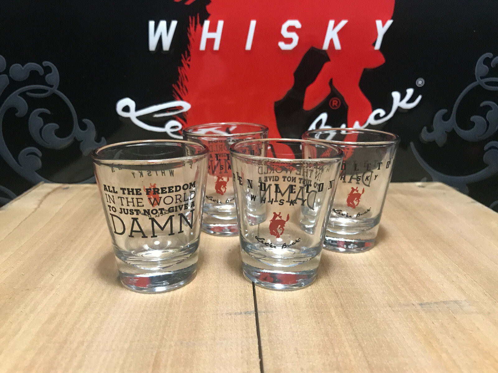 Pendleton Whisky Shot Glasses 2 each "ALL THE FREEDOM IN THE WORLD ...