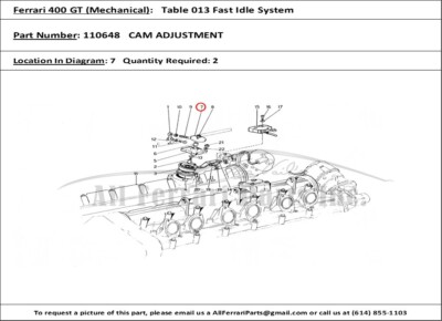 Ferrari Part 110648 Fast Idle cam | eBay