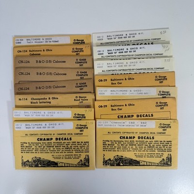 Champ Decals O Baltimore Ohio Hopper Caboose Boxcar Gondola Numbers Lot ...