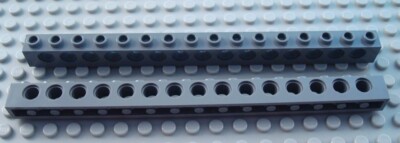 LEGO Lot of 2 Dark Bluish Gray 1x16 Technic Brick Pieces | eBay