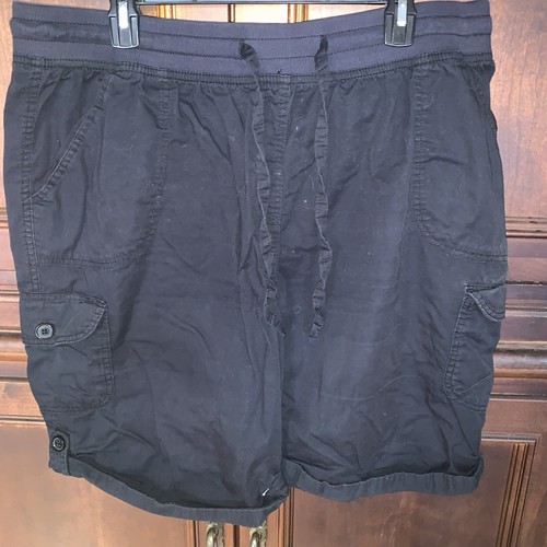 Women’s Woman Within Elastic Waist Cargo Shorts Black Size 20W | eBay