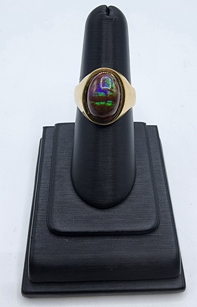 Brown Fire Opal Gold Ring - Gem