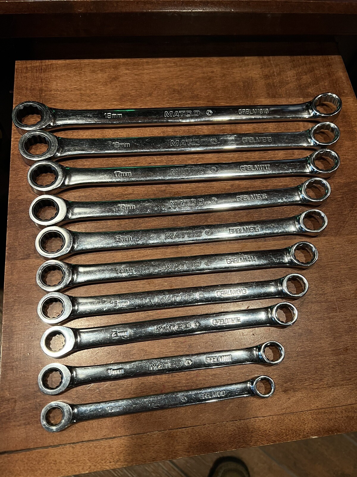 #ah195 Matco Tools 10pc Spline Metric Wrench Set S9GRBLM10 for sale ...