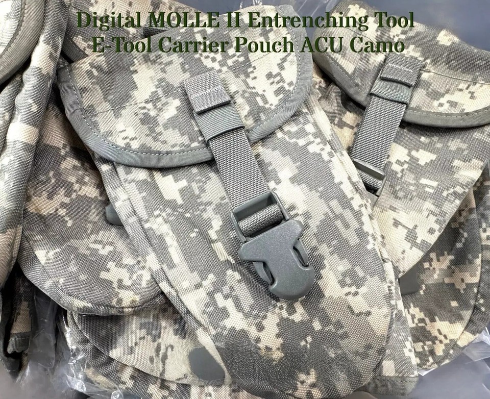 NEW USGI Digital MOLLE II Entrenching Tool, E-Tool Carrier Pouch ACU ...