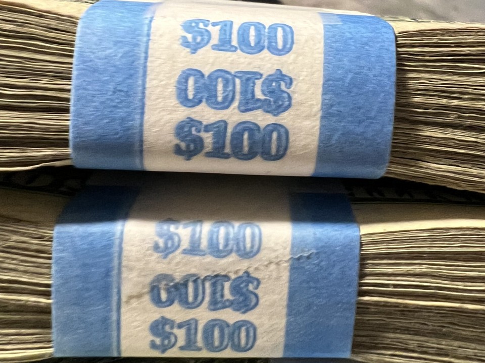 100 BANK PACK ONE DOLLAR BILLS AVG CIRCULATED BEP STRAP $$$$ U.S ...