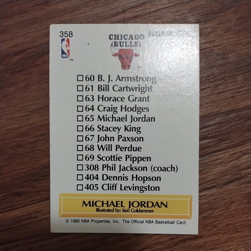 1990-91 NBA Hoops - Art Card Team Checklist #358 Michael Jordan | eBay