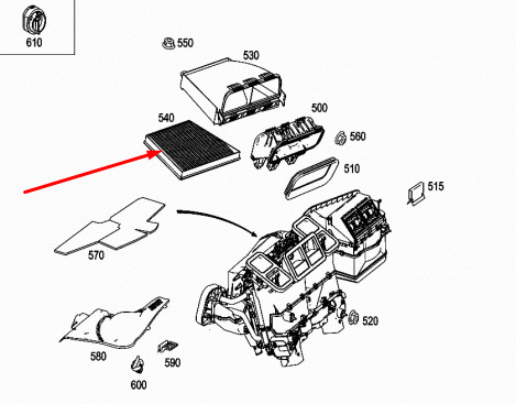 MERCEDES BENZ CLS C219 CHARCOAL CABIN AIR FILTER A2118300018 03-10 NO🇺🇸 ...