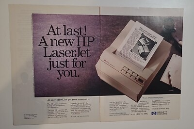 Hewlett Packard HP LaserJet Series II Print Ad 1989 16x11 Vintage | eBay