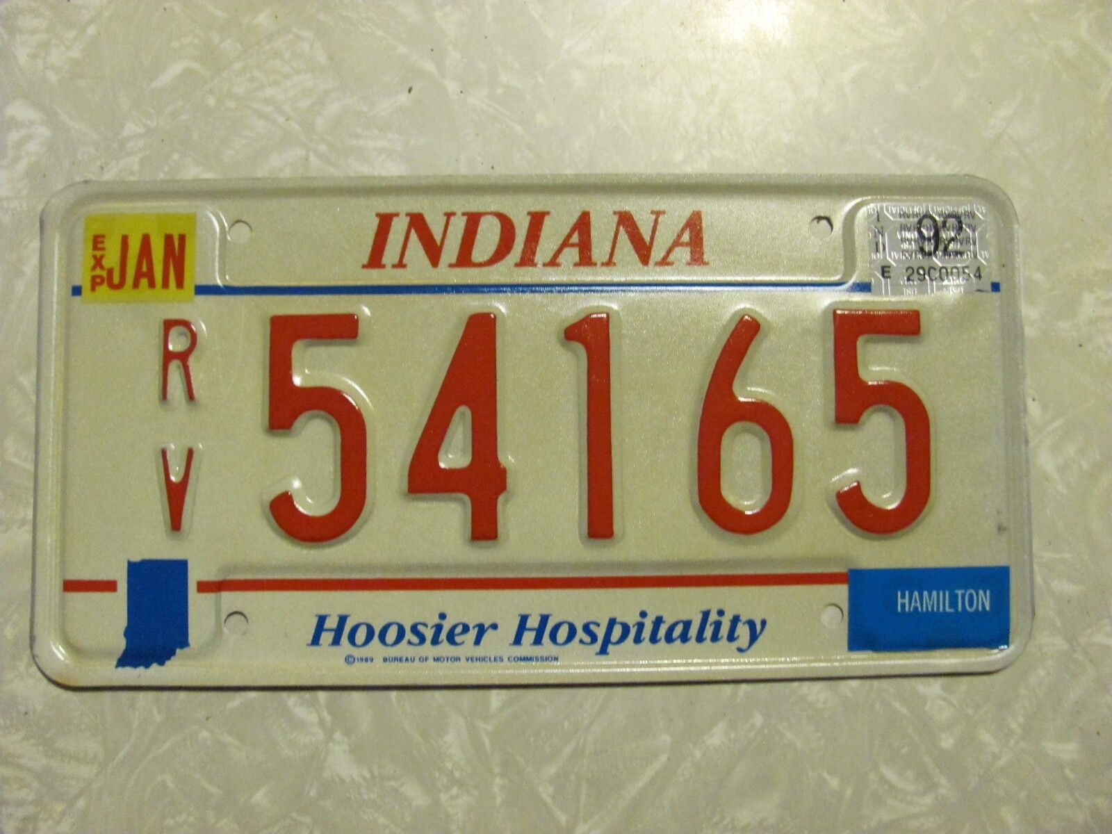 1991 INDIANA LICENSE PLATE original paint FREE SHIPPING rv54165 | eBay