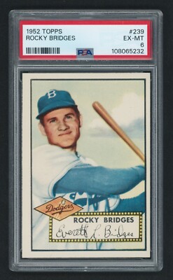 1952 Topps #239 Rocky Bridges PSA 6 EX-MT | eBay
