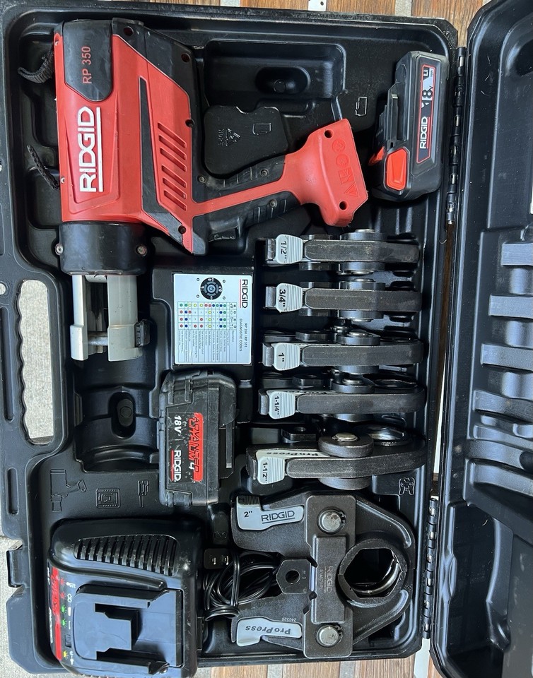 USED Ridgid Propress RP350 with 6 USED Copper Pipe Press Tool Jaws ...