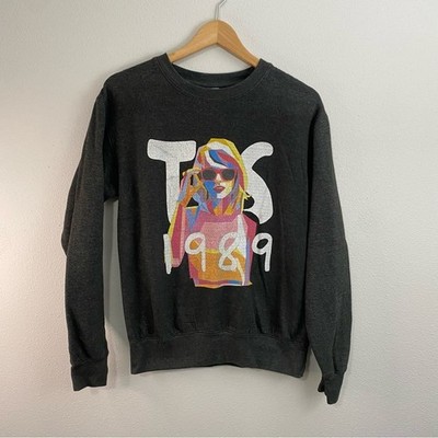Taylor Swift 1989 Graphic Crewneck Sweatshirt Gray Women's Small | eBay UK