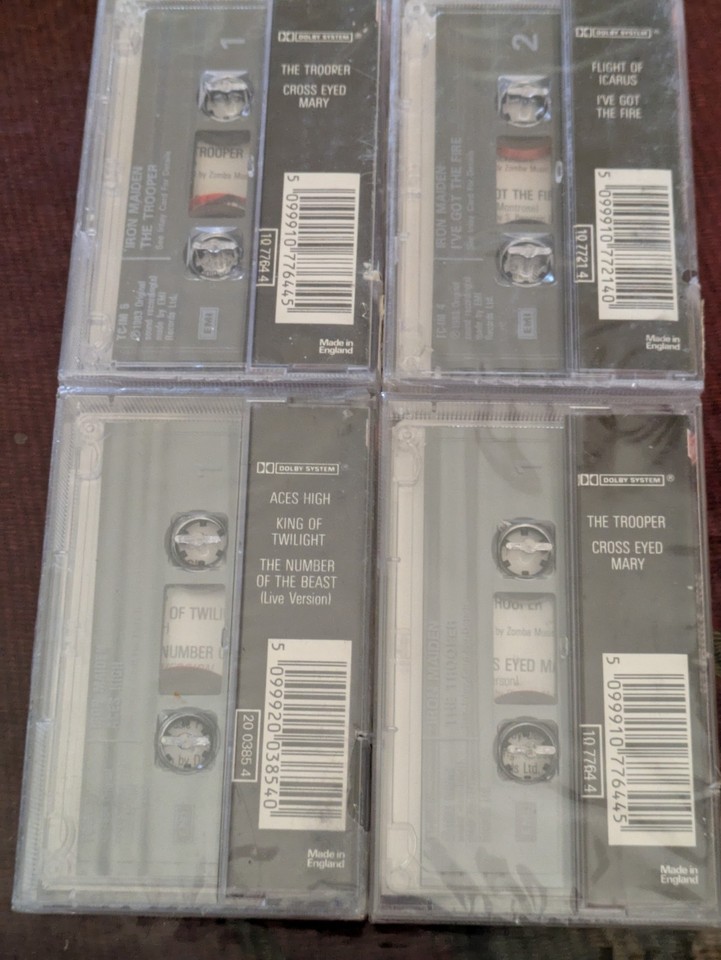4 Iron Maiden cassette Singles Unopened Cut Case Made In England | eBay