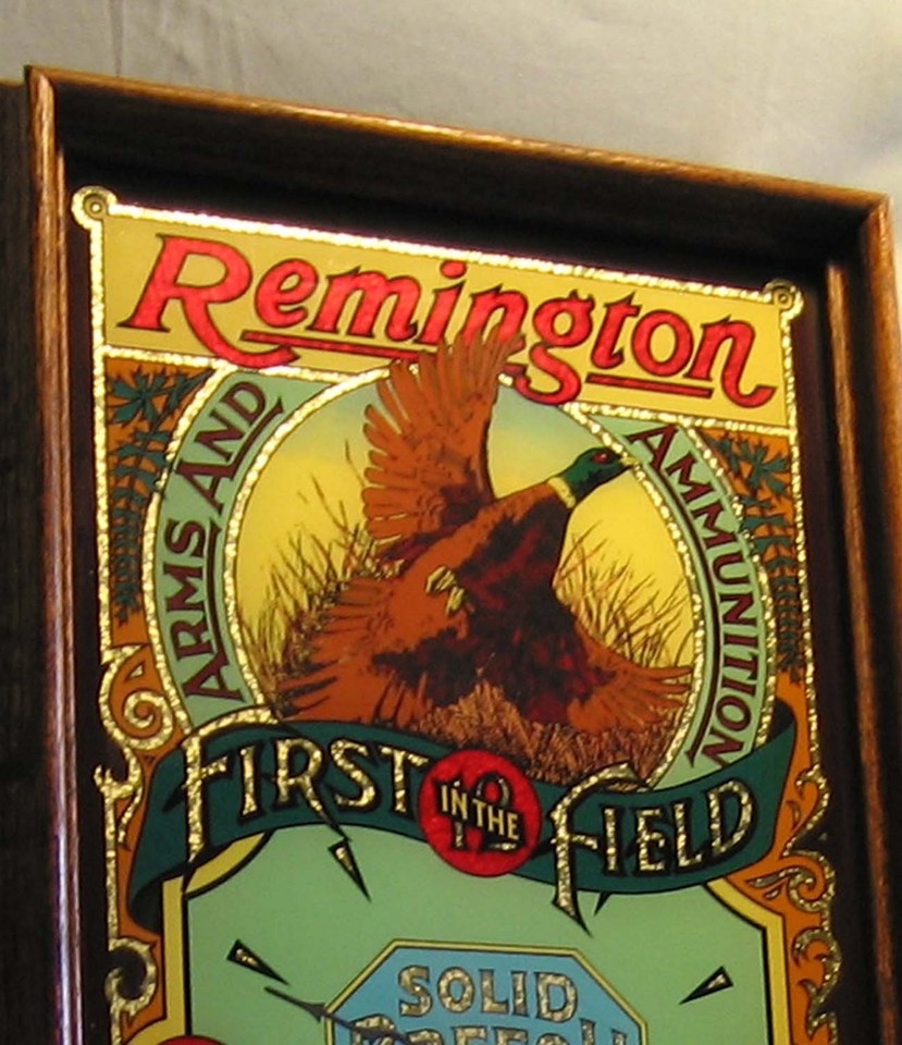 Vibrant Vintage REMINGTON Painted Glass - Foil Backed PHEASANT Clock ...