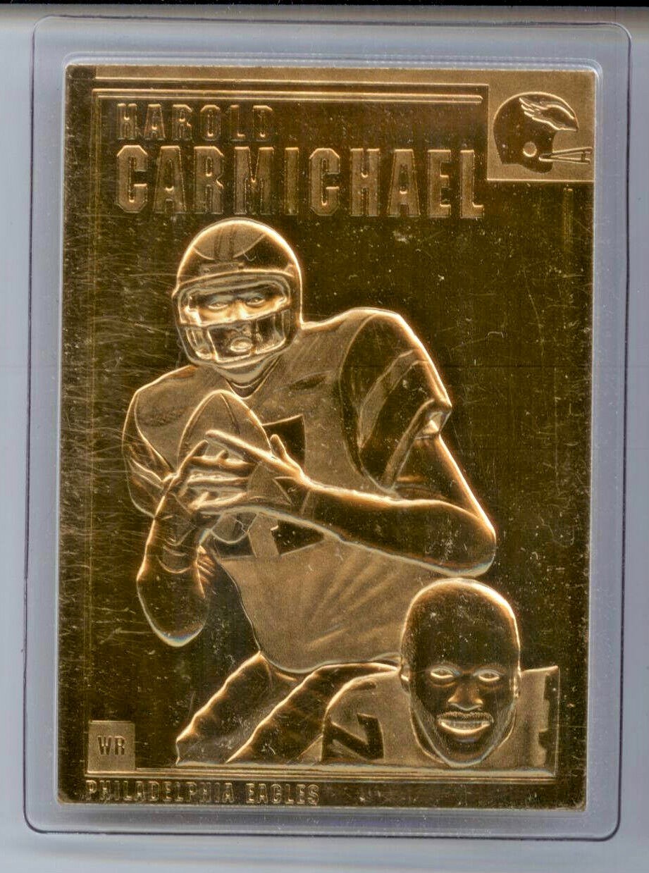 Harold Carmichael 1990's Danbury Mint Encased 22kt Gold Football Card ...