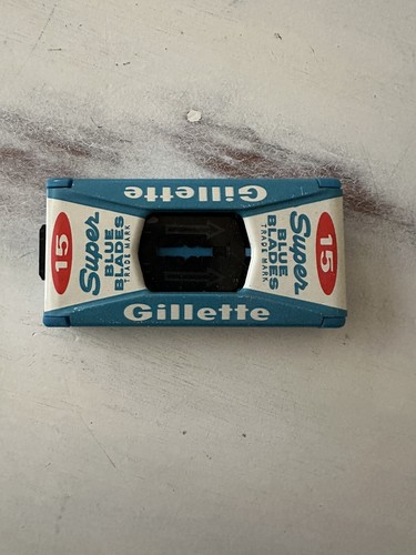 Gillette razor blades Super Blue Dispenser Vintage | eBay