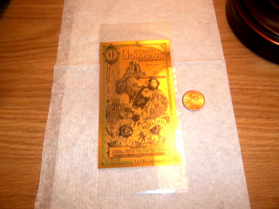 24K GOLD #1 WYOMING GOLD BACK NOTE, INFUSED BILL | eBay