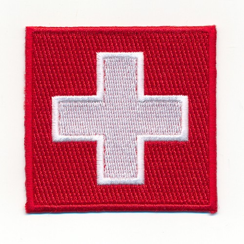 60 x 60 mm Schweiz Flagge Switzerland Flag CH Patch Aufnäher Aufbügler ...