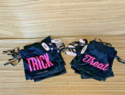 New 12 Victoria Secret Black Trick Treat Bags Drawstring 5 x 6 ...
