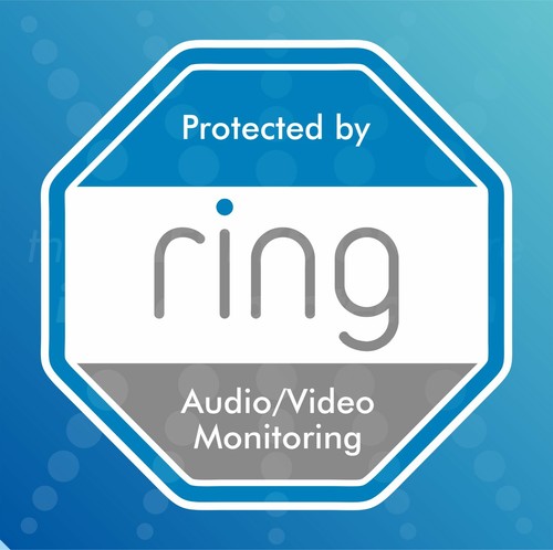 Ring Doorbell Security Sticker Protected Video Audio Monitoring Window ...