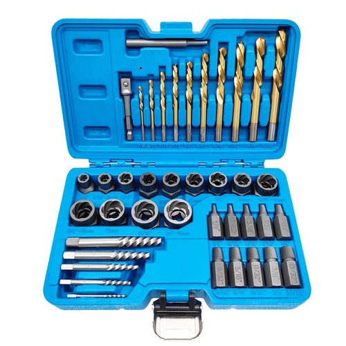 40PCS Bolt Screw Extractor Set, Easy Out Bolt Remover Adaptor Kit with ...